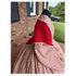 Red with White Accents Civil War Victorian Crochet Shawl 8