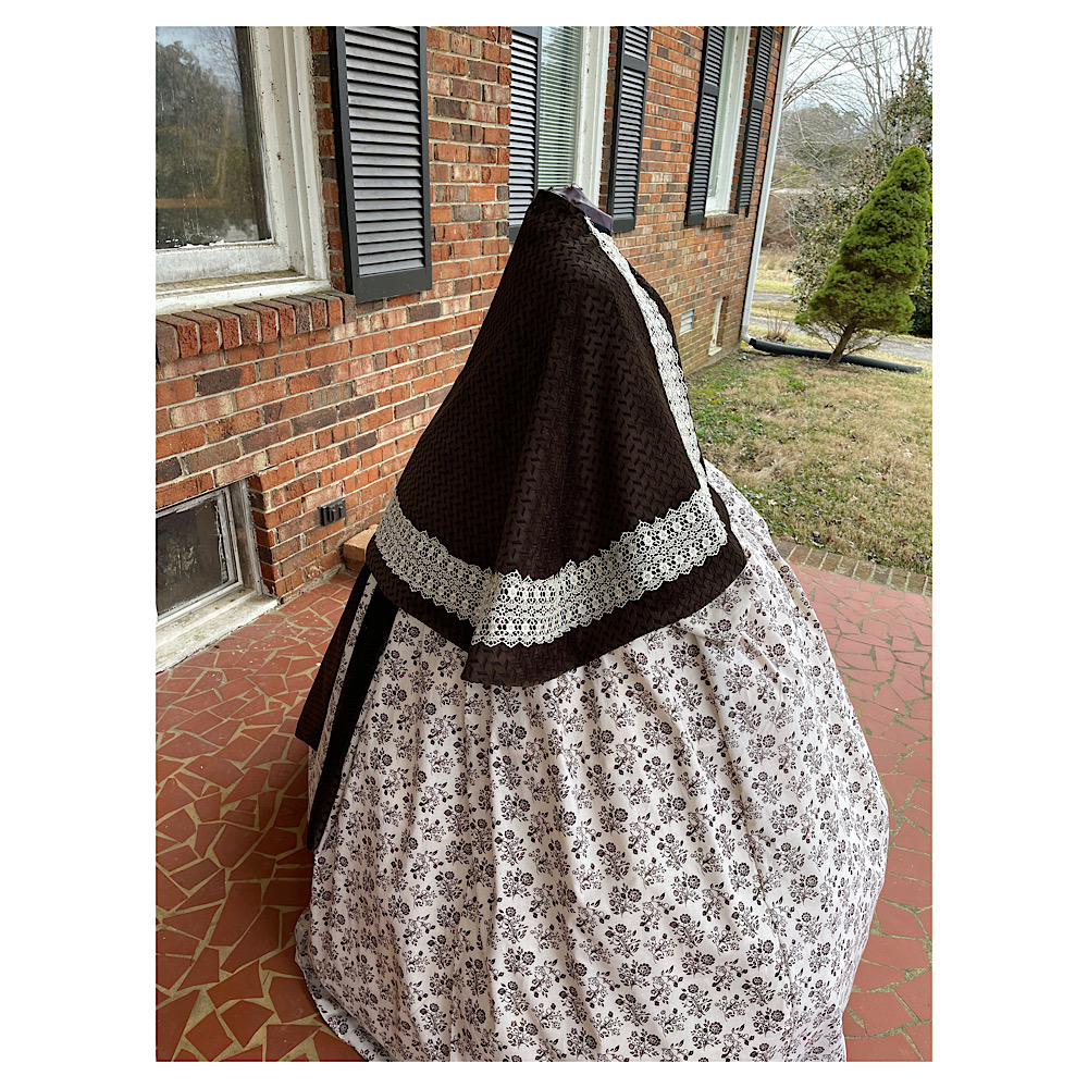 Rich Chocolate Cut Velvet Cape & Sash Set