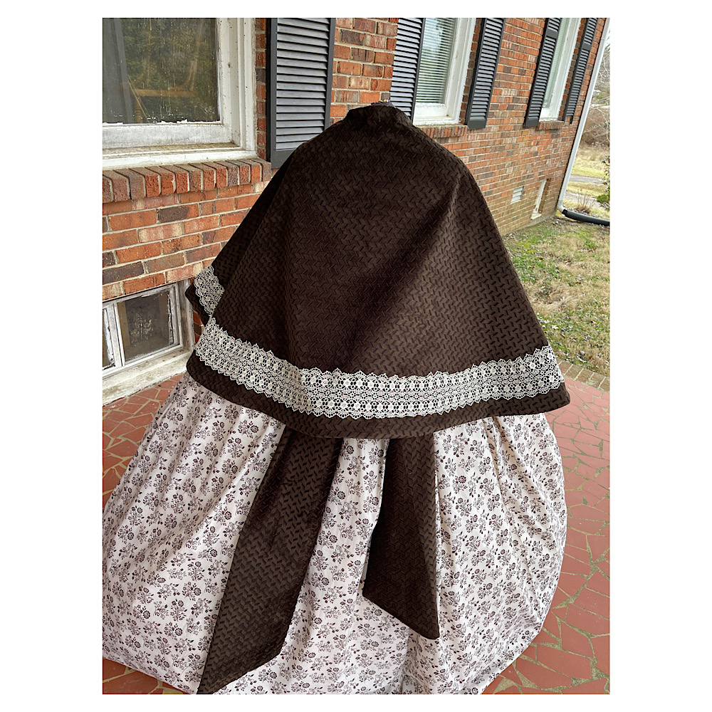 Rich Chocolate Cut Velvet Cape & Sash Set