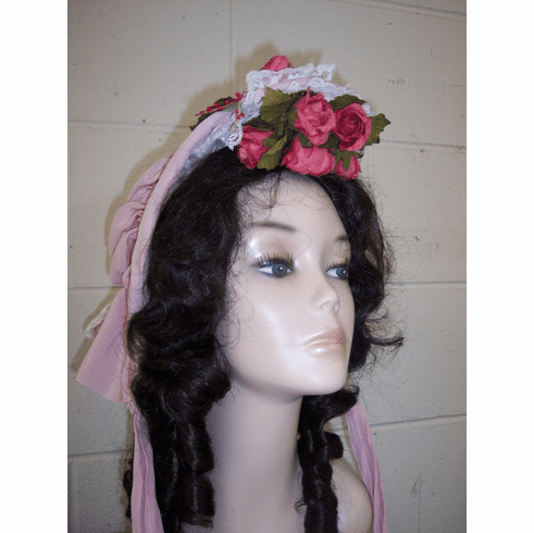 Rose Silk Civil War Spoon Bonnet