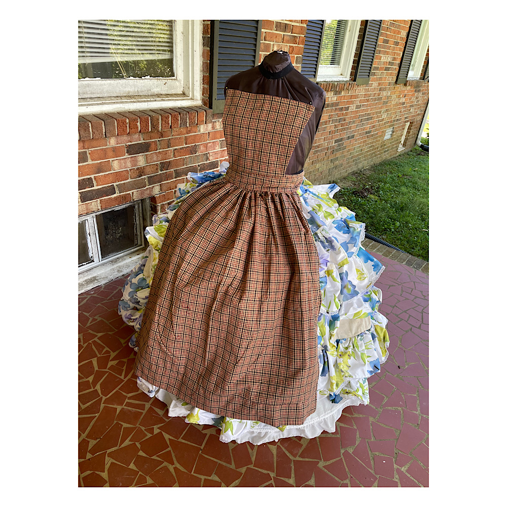 Tea Stained Patriotic Civil War Pinner Apron