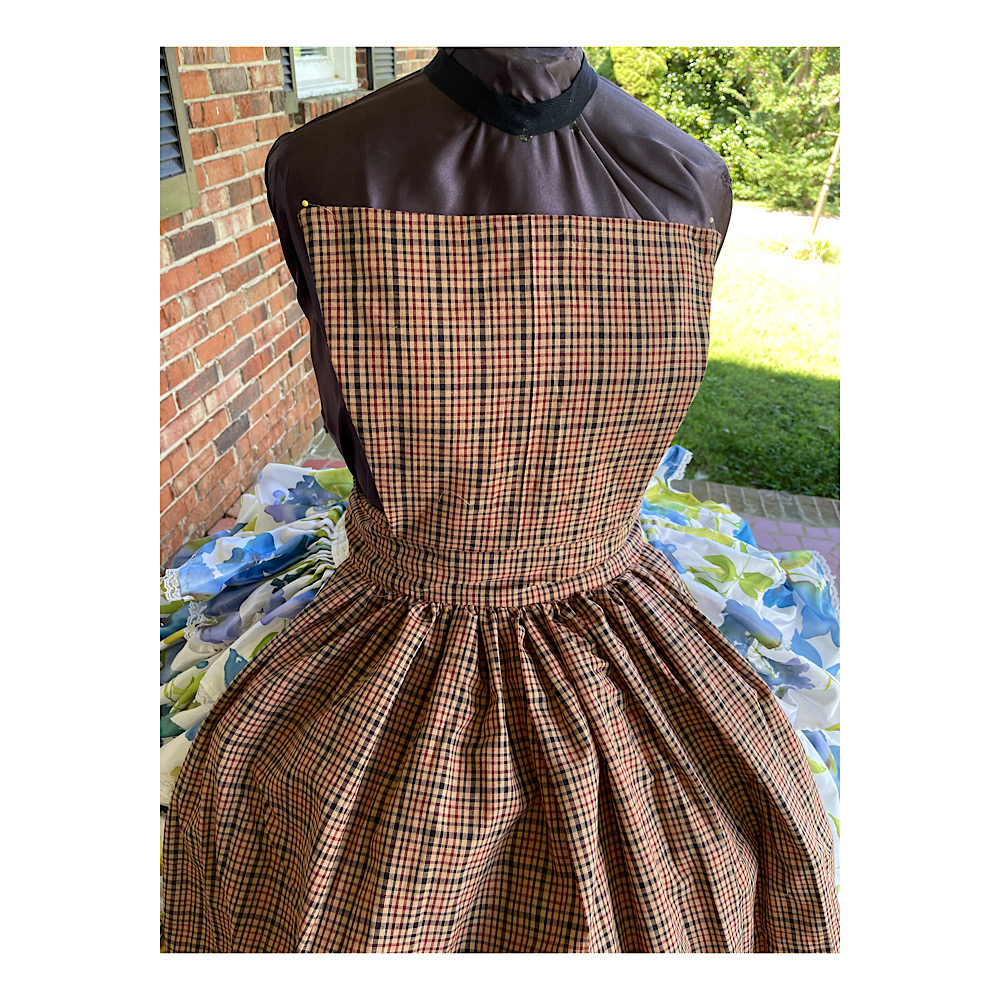 Tea Stained Patriotic Civil War Pinner Apron