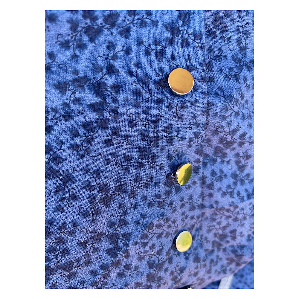 Tonal Blue with Silver Carriage Styled Civil War Day Dress 36