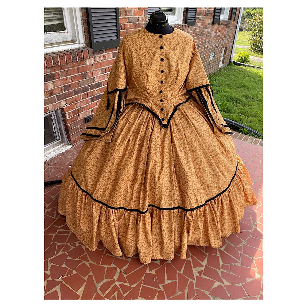 Tonal Gold with Black Civil War Styled Carriage Bodice 42