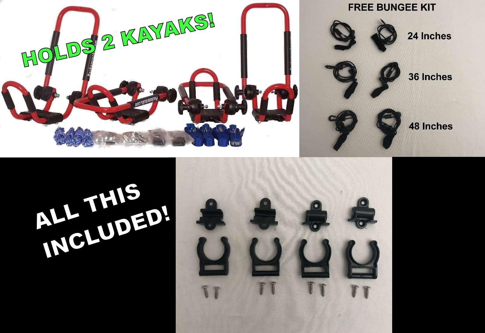 Kayak Rack Folding Universal J-Hook Vehicle Top Carrier Packem Racks ...