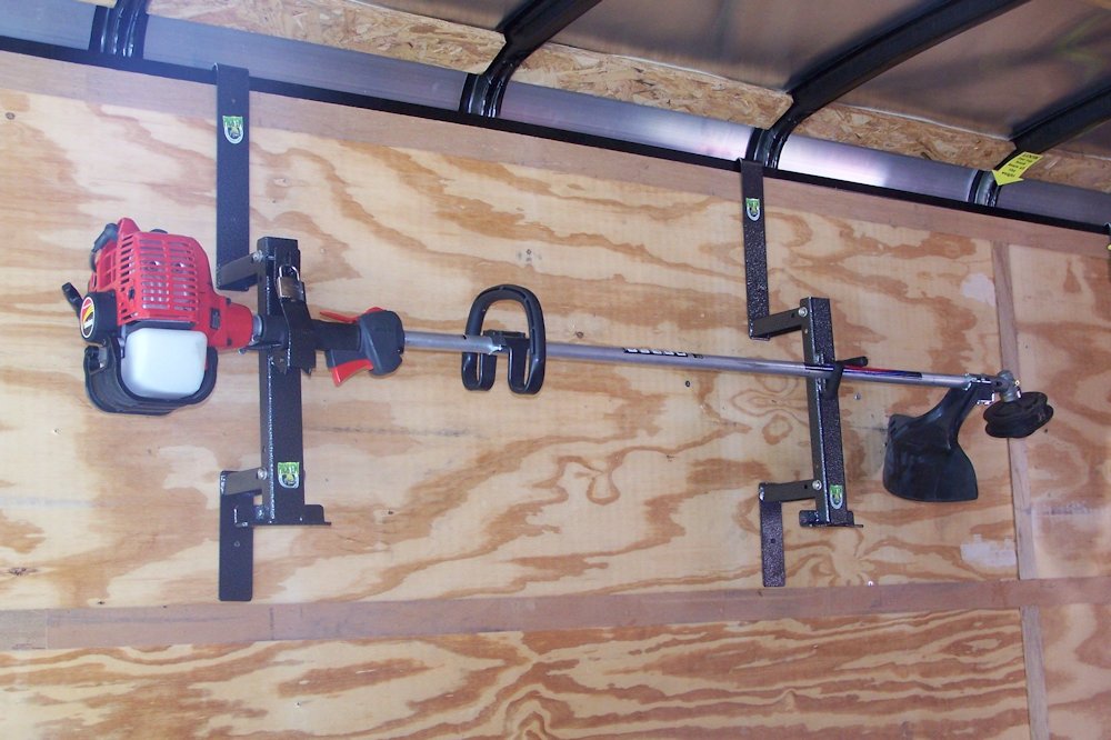 trimmer rack 1 place lockable enclosed trailer Pack'em Racks