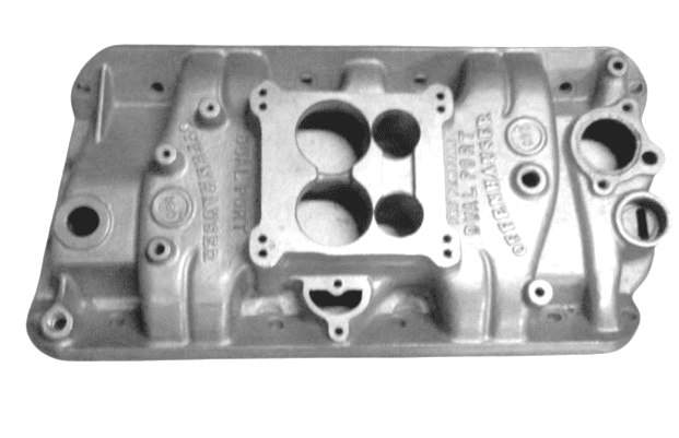 6055-DP Offenhauser Dual Port Intake Manifold, Spread Bore, Quadrajet ...