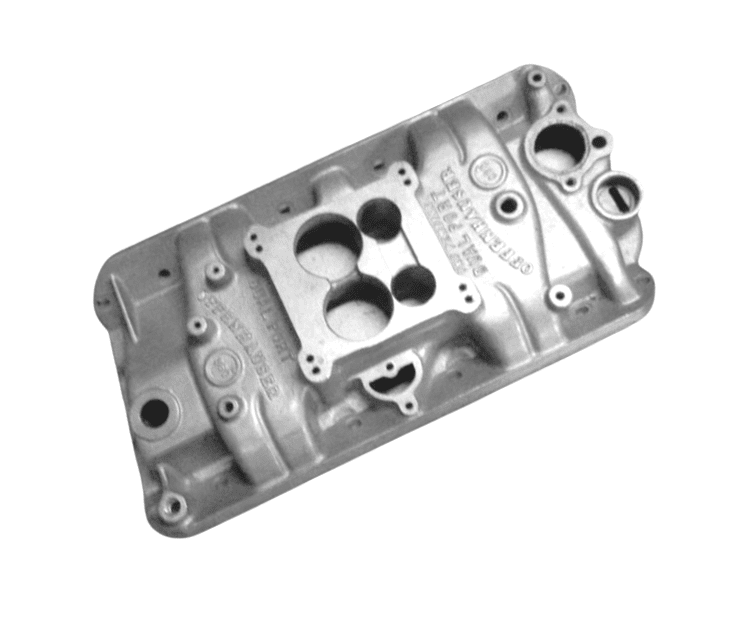 6057-DP Offenhauser Dual Port Intake Manifold, Spread Bore, Quadrajet ...