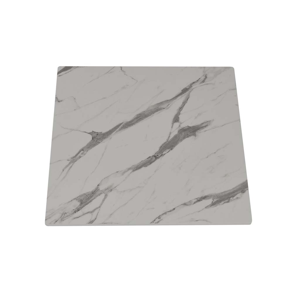 23" HPL Compact SquareWhite Marble Table Top - Modern In Designs