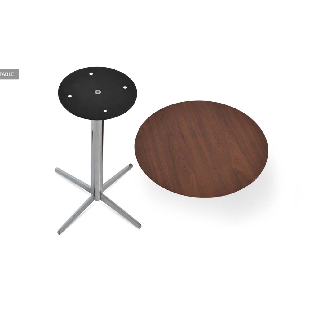 40" Walnut Veneer Finish Wood Round Table Top - Modern In Designs