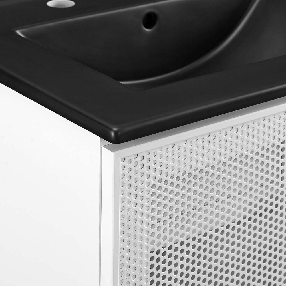 Calla 24" Perforated Metal Bathroom Vanity in Black White - Modern In ...