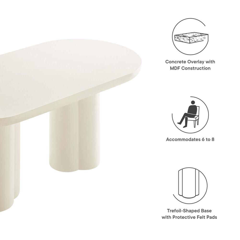 Caspian 72" Oval Concrete Dining Table - Modern In Designs
