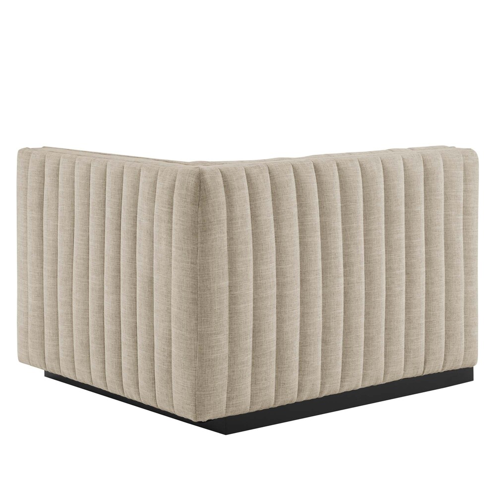 Conjure 6-Piece Channel Tufted Upholstered Fabric Sectional Sofa in ...