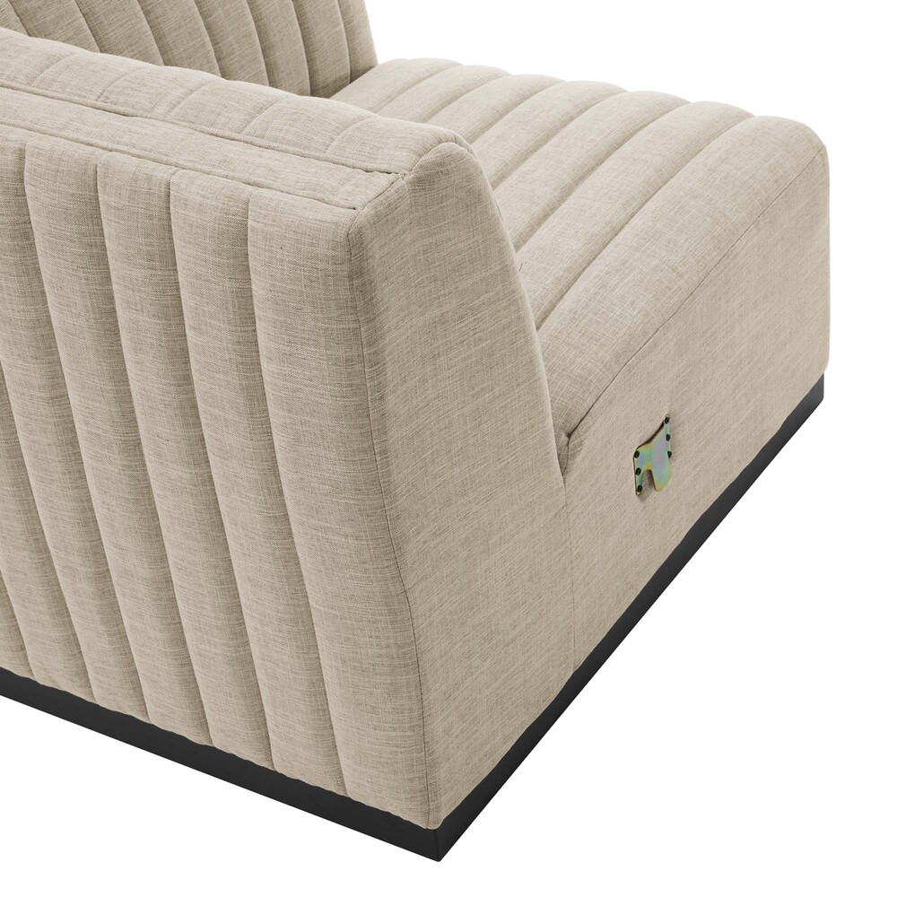 Conjure 6-Piece Channel Tufted Upholstered Fabric Sectional Sofa in ...