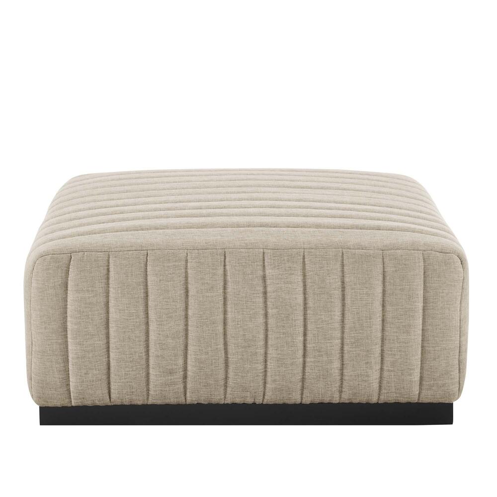 Conjure Channel Tufted Upholstered Fabric Ottoman - Modern In Designs