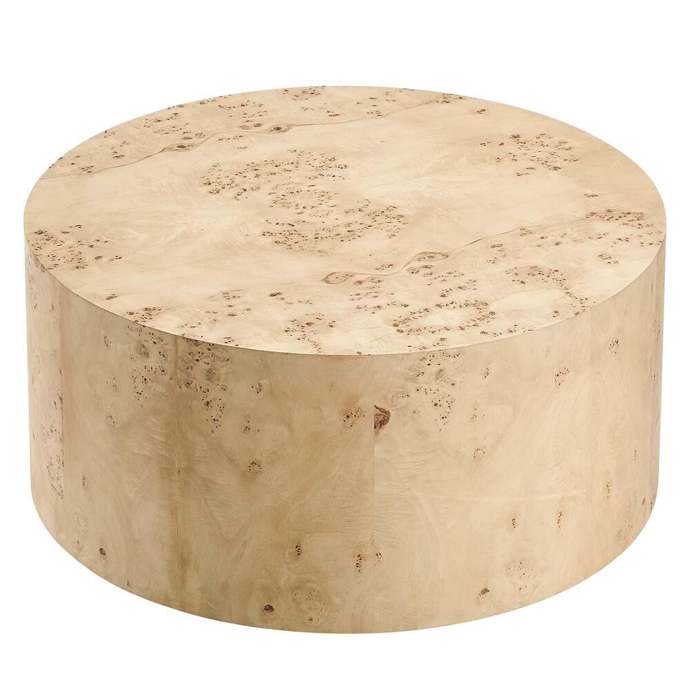 Cosmos 35" Round Burl Wood Coffee Table - Modern In Designs