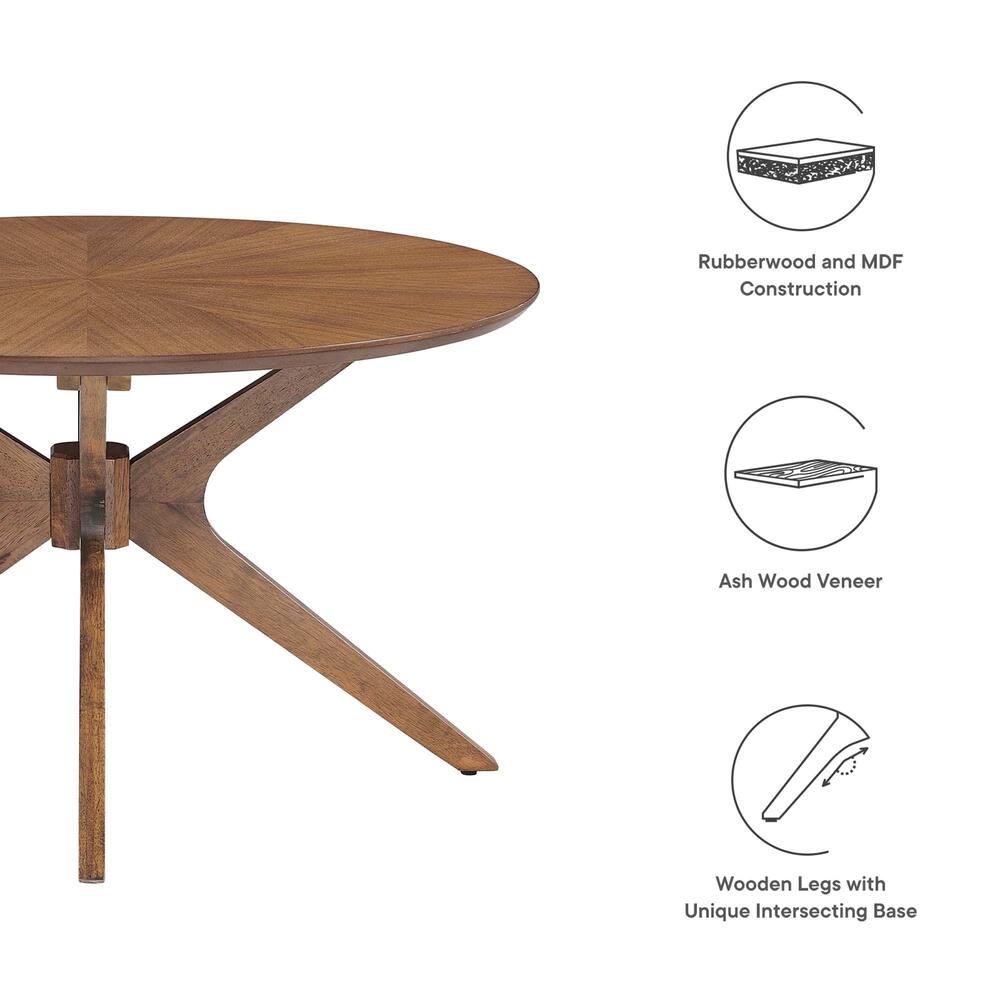 Crossroads Round Wood Coffee Table - Modern In Designs