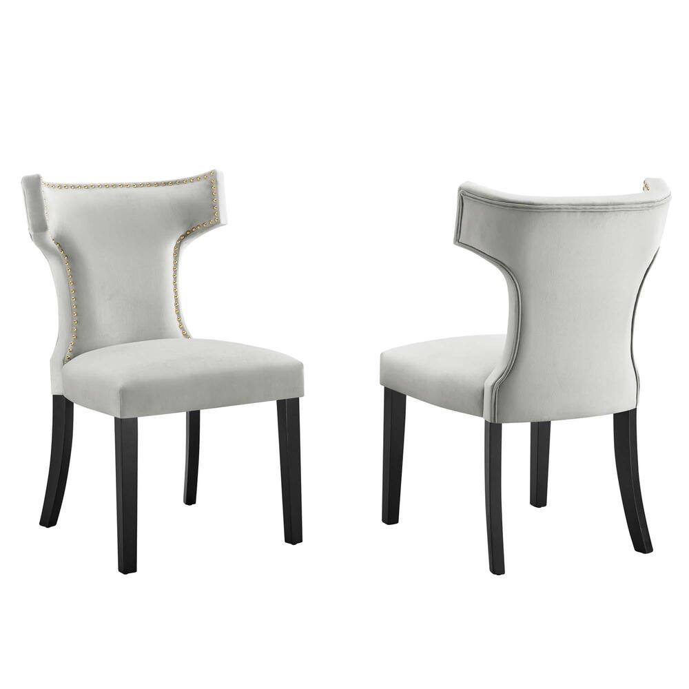Curve Performance Velvet Dining Chairs Set of 2 - Modern In Designs