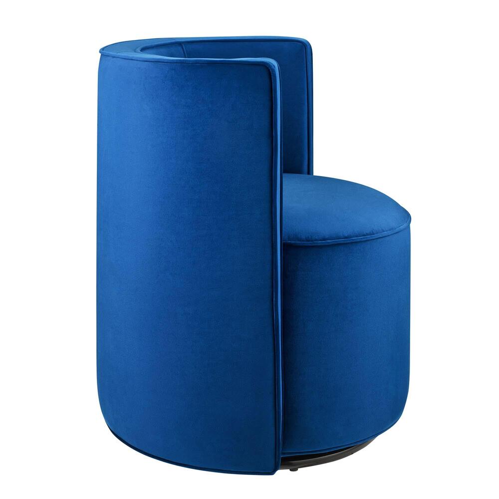Della Performance Velvet Fabric Swivel Chair - Modern In Designs