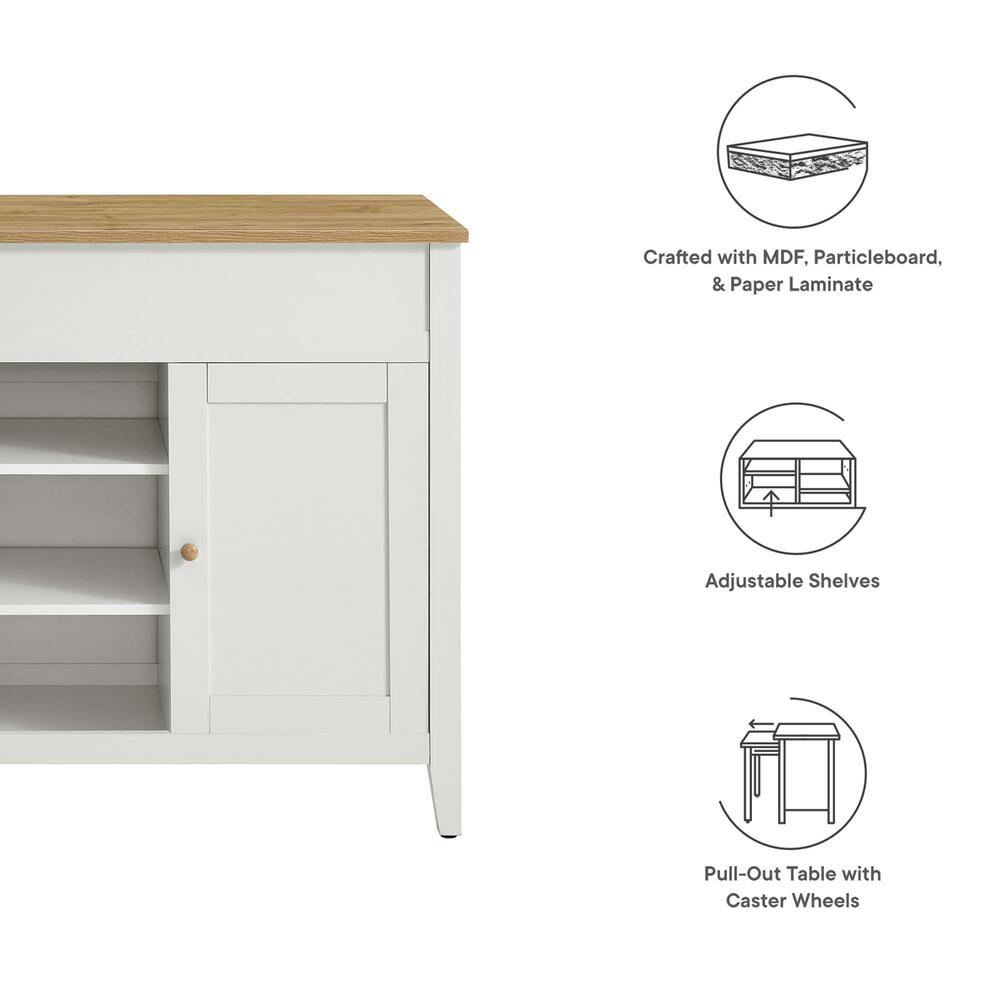 Garland Kitchen Island in Oak White - Modern In Designs