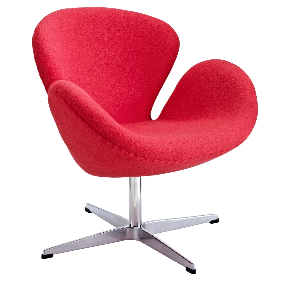 Jacobsen Swan Chair Wool Red