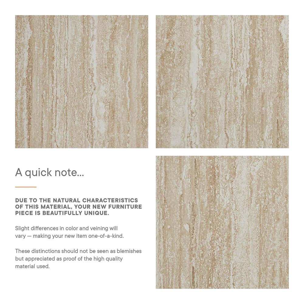 Mirella 62" Faux Travertine Long Bench in Travertine - Modern In Designs