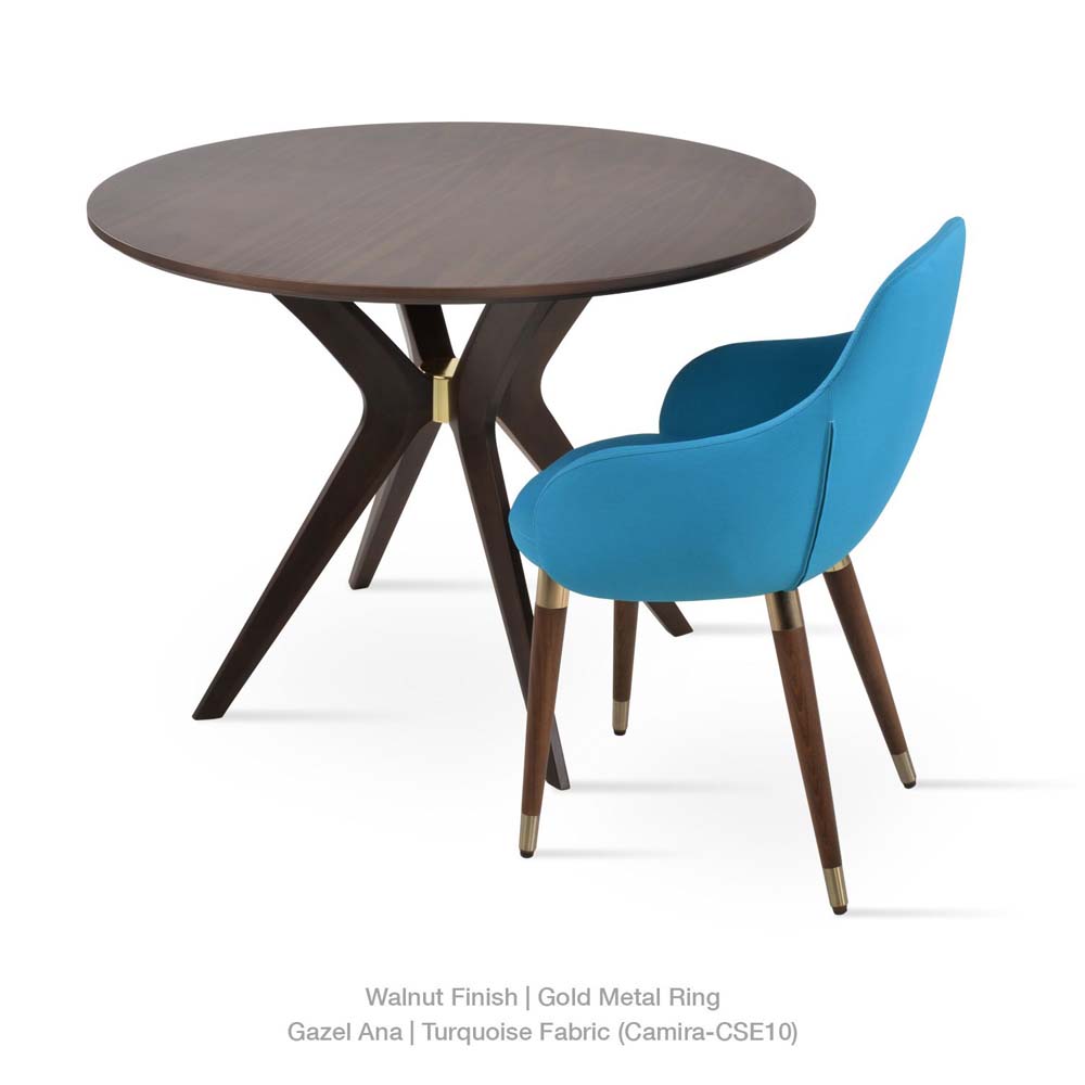 Pavilion Dining Table Beech Walnut Finish Base - Modern In Designs