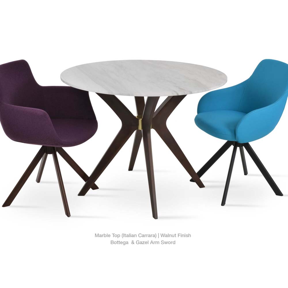 Pavilion Dining Table Beech Walnut Finish Base - Modern In Designs