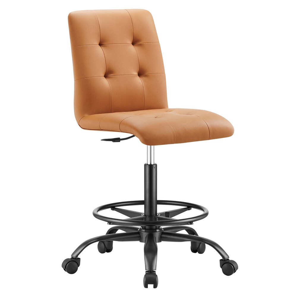 Prim Armless Vegan Leather Drafting Chair - Modern In Designs
