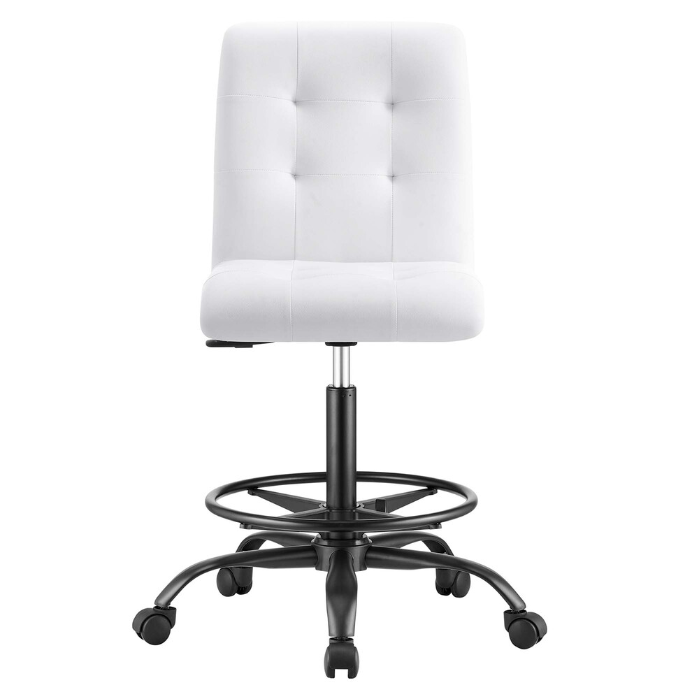Prim Armless Vegan Leather Drafting Chair - Modern In Designs