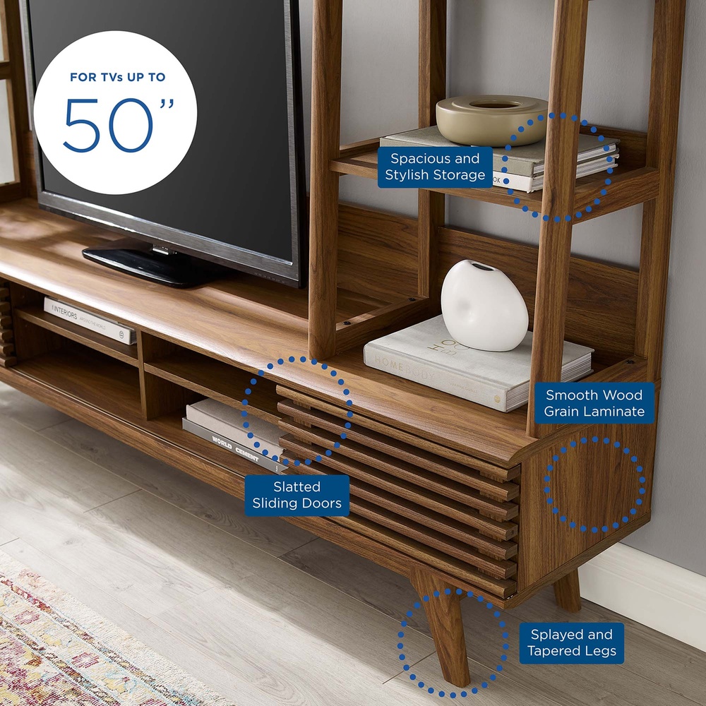 Render TV Stand Entertainment Center in Walnut - Modern In Designs