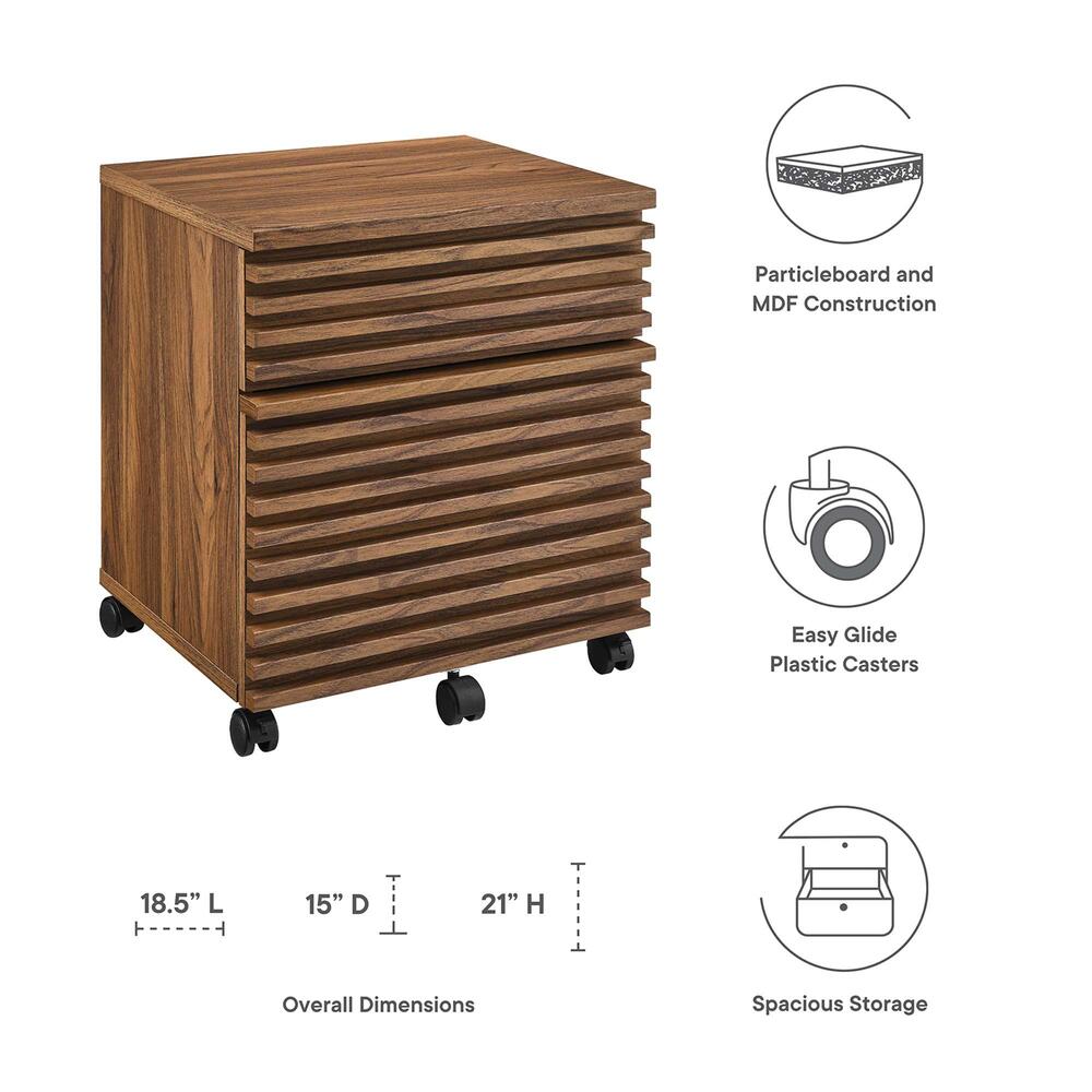 Render Wood File Cabinet in Walnut - Modern In Designs
