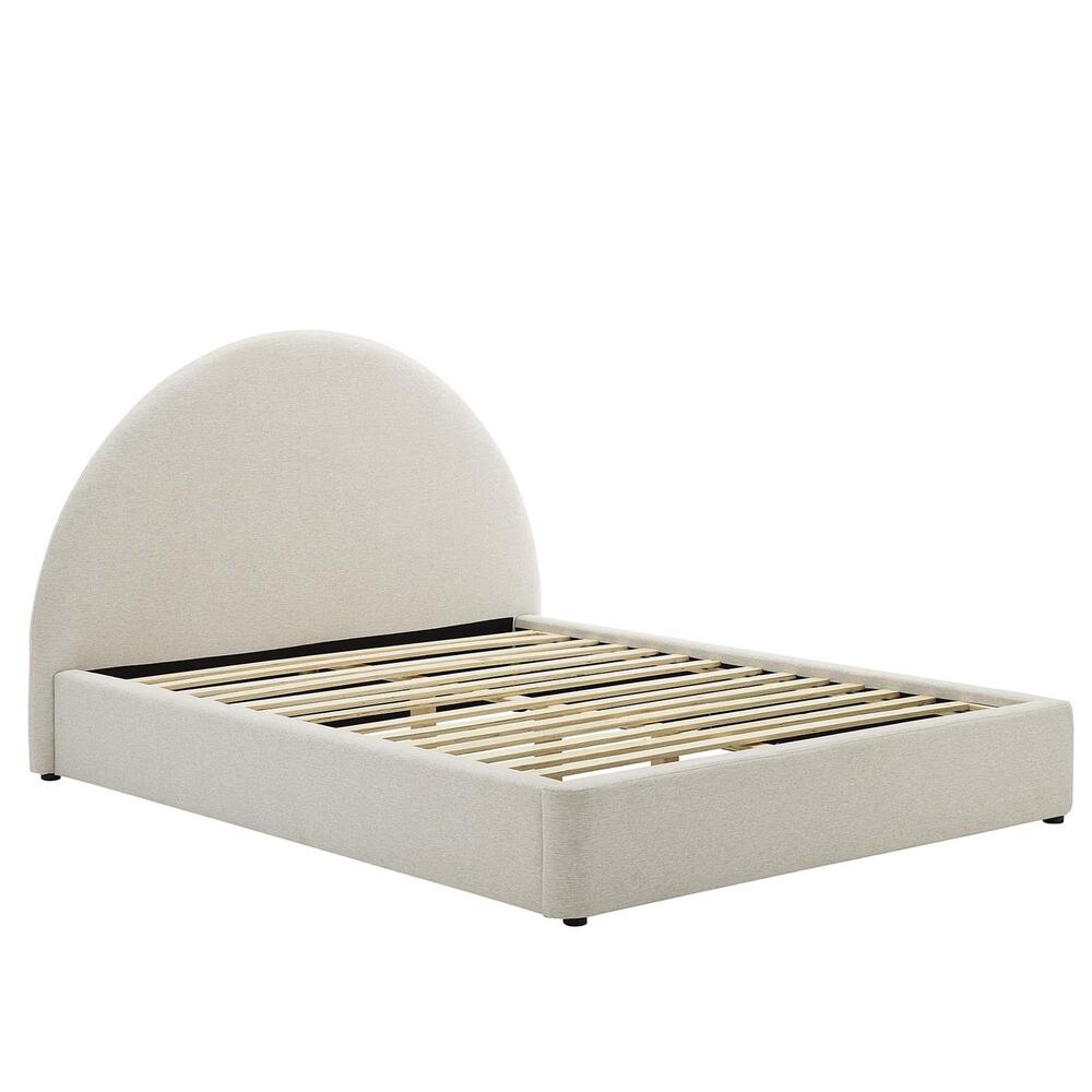 Resort Upholstered Fabric Arched Round Queen Platform Bed - Modern In ...