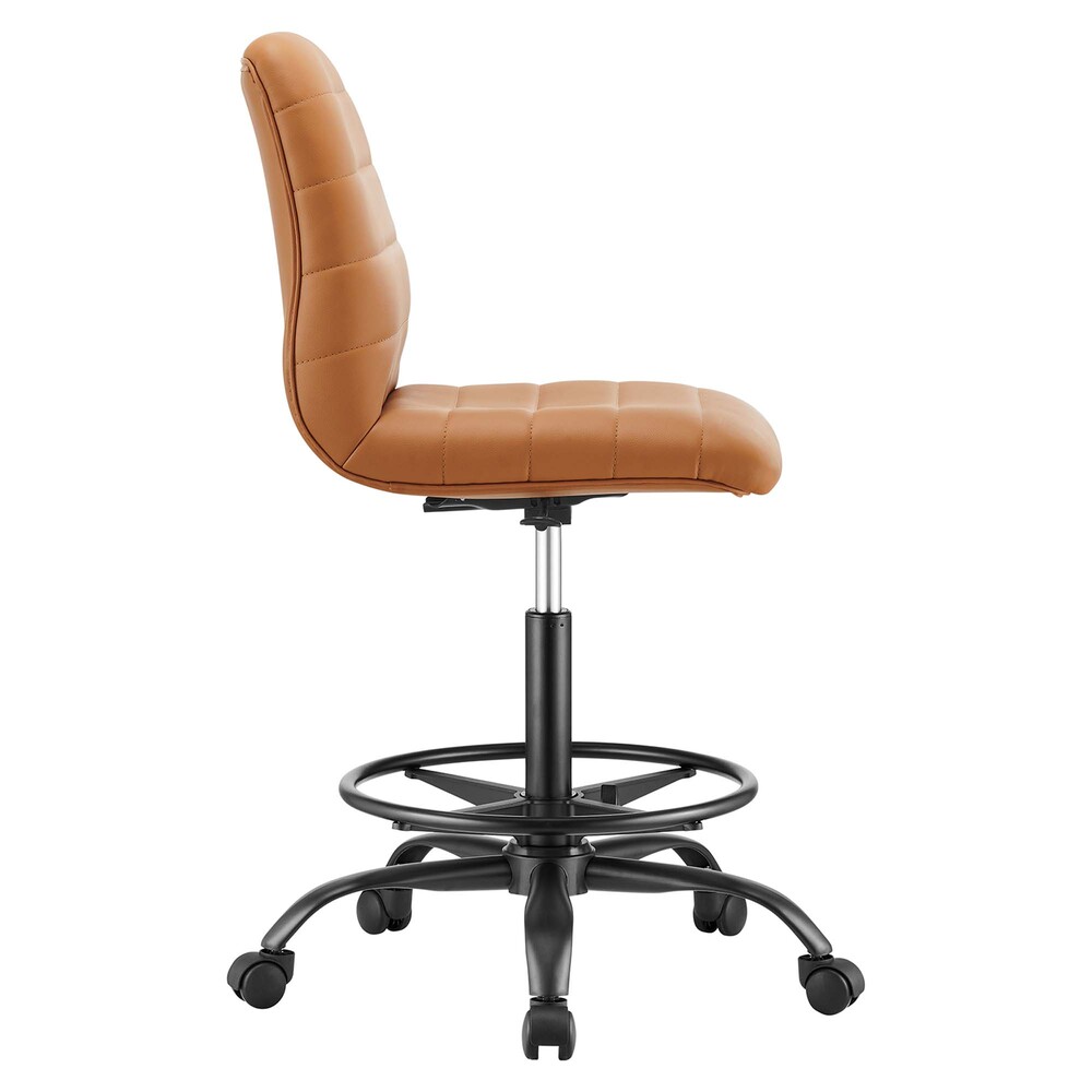 Ripple Armless Vegan Leather Drafting Chair - Modern In Designs