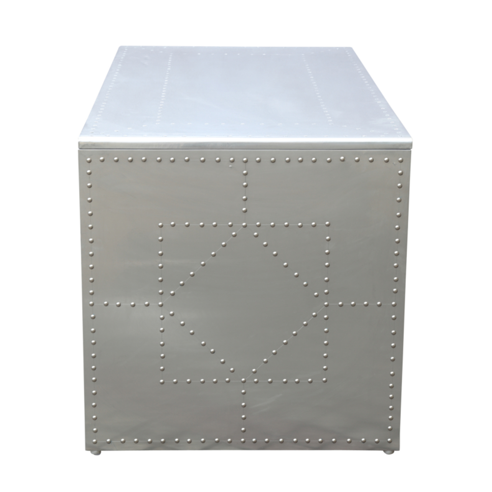 Riveted Aluminum Desk, Silver - Modern In Designs