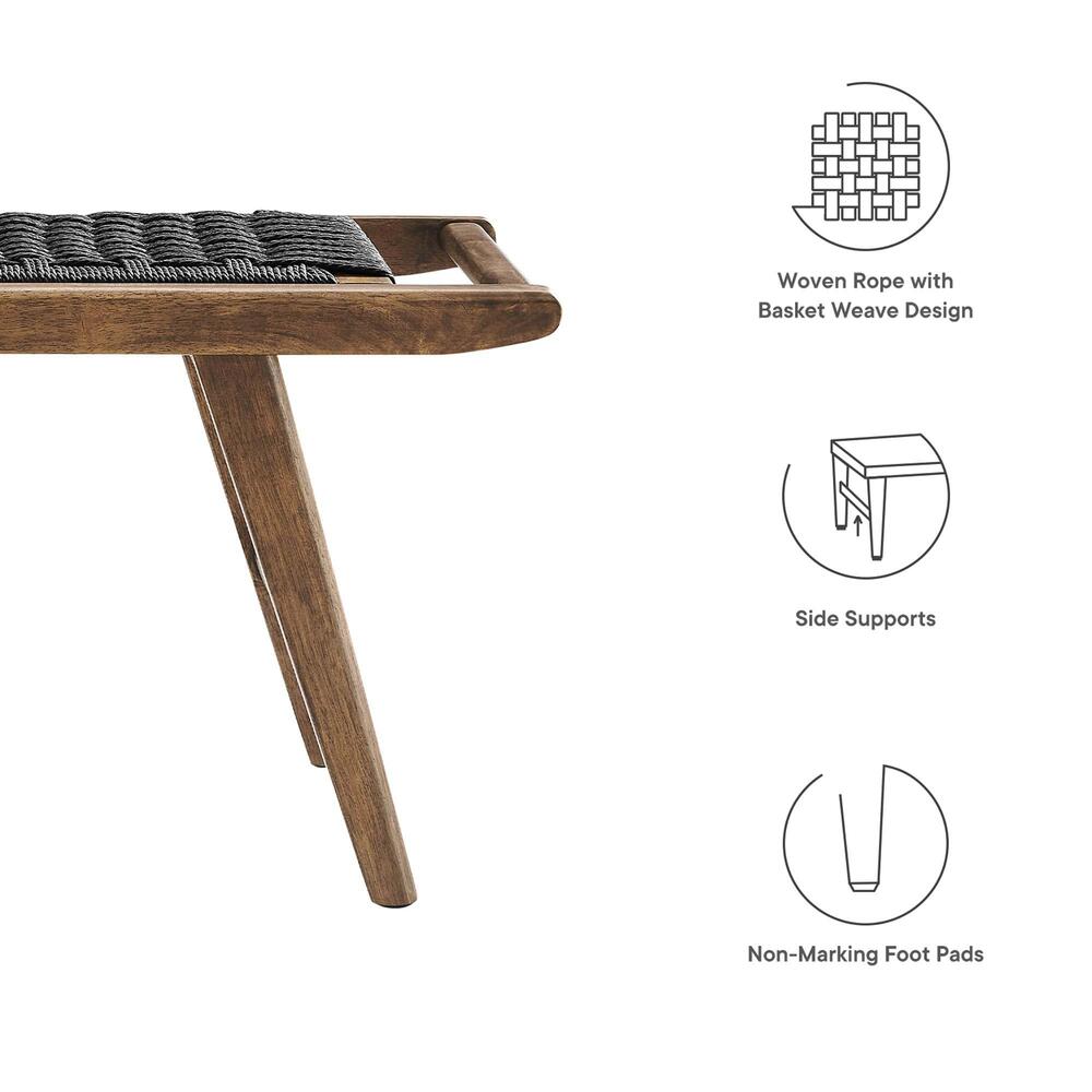 Saoirse 47" Wove Rope Wood Bench - Modern In Designs