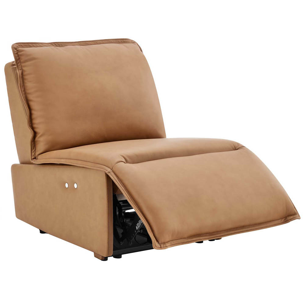 Supine Leather Recliner Chair in Tan - Modern In Designs