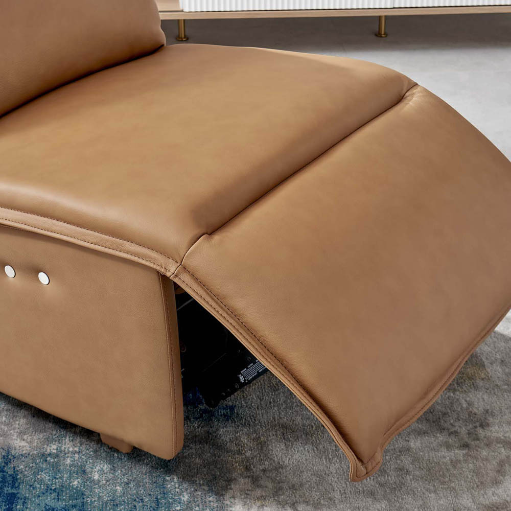 Supine Leather Recliner Chair in Tan - Modern In Designs