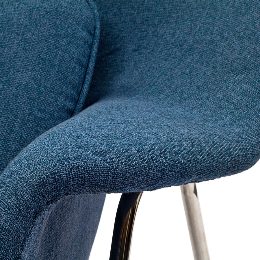 Womb Lounge Chair and Ottoman Blue Tweed Wool