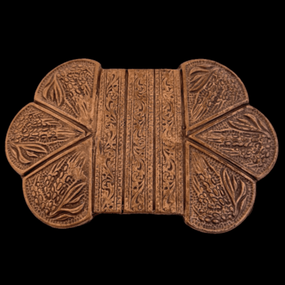 bronze flower floral belt buckle