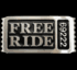 free ride ticket stub belt buckle