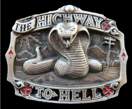 High Way To Hell Snake Belt Buckle