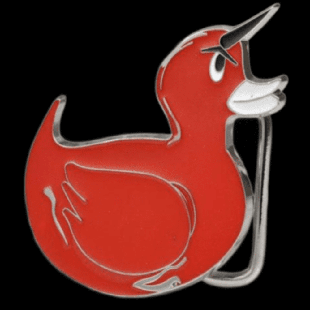 Duck Red Ducks Cartoons Evil Ducky Belt Buckle Buckles