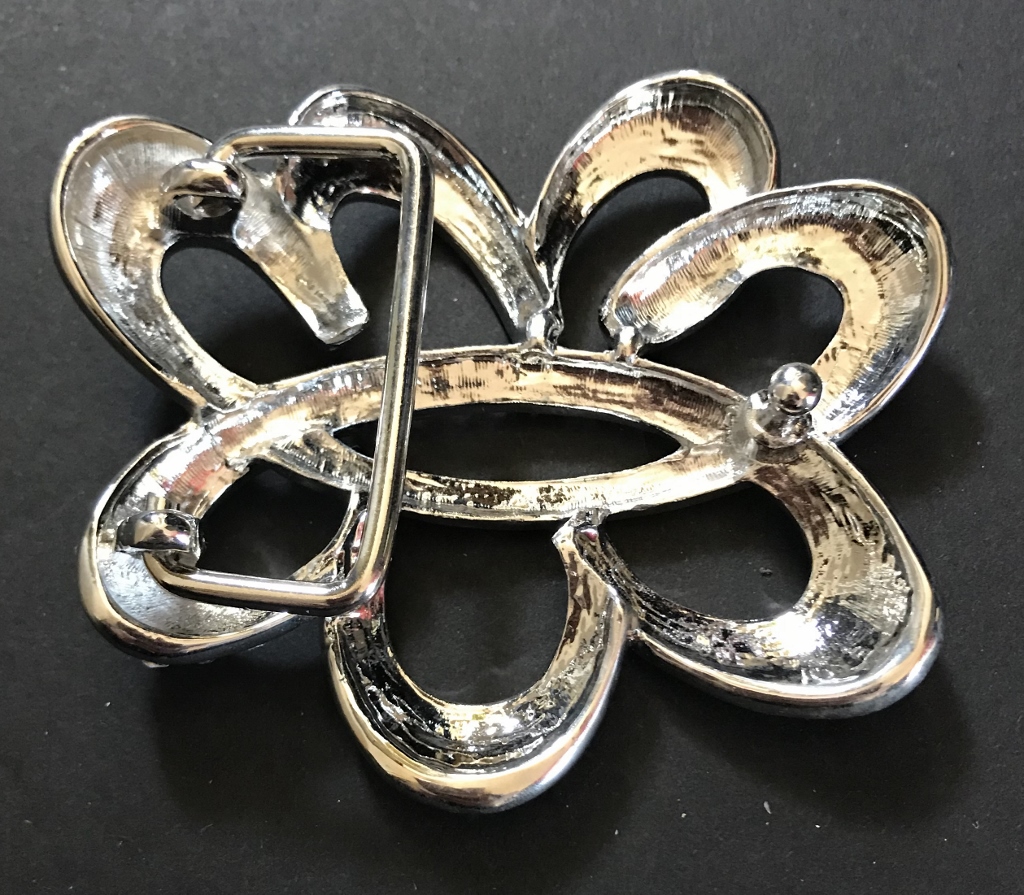 rhinestone flower belt buckle