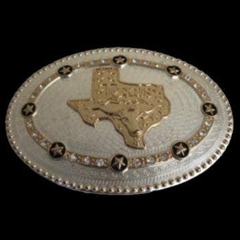 TEXAS STATE BELT BUCKLE MAP FLAG WESTERN COWBOY LONGHORNS RHINESTONE ...