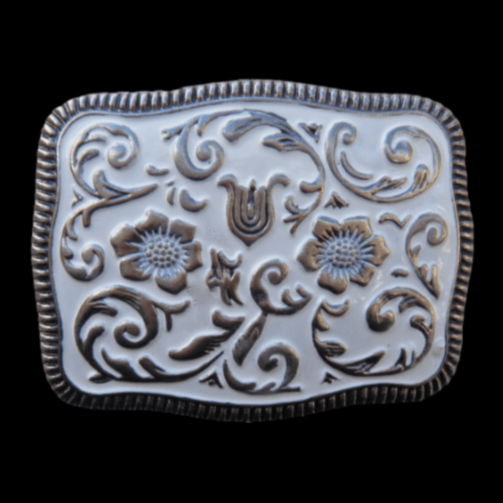 Western Flower Floral Belt Buckle