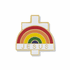 1/2 Inch Gold Enameled Rainbow, Cross, and Jesus Lapel Pin