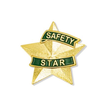 1-3/16 Inch 3D Safety Star Lapel Pin