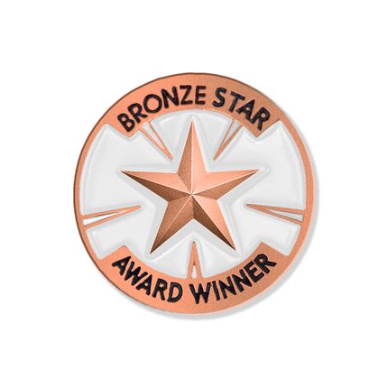 1 Inch "Bronze Star Award Winner" with Star Enameled Lapel Pin