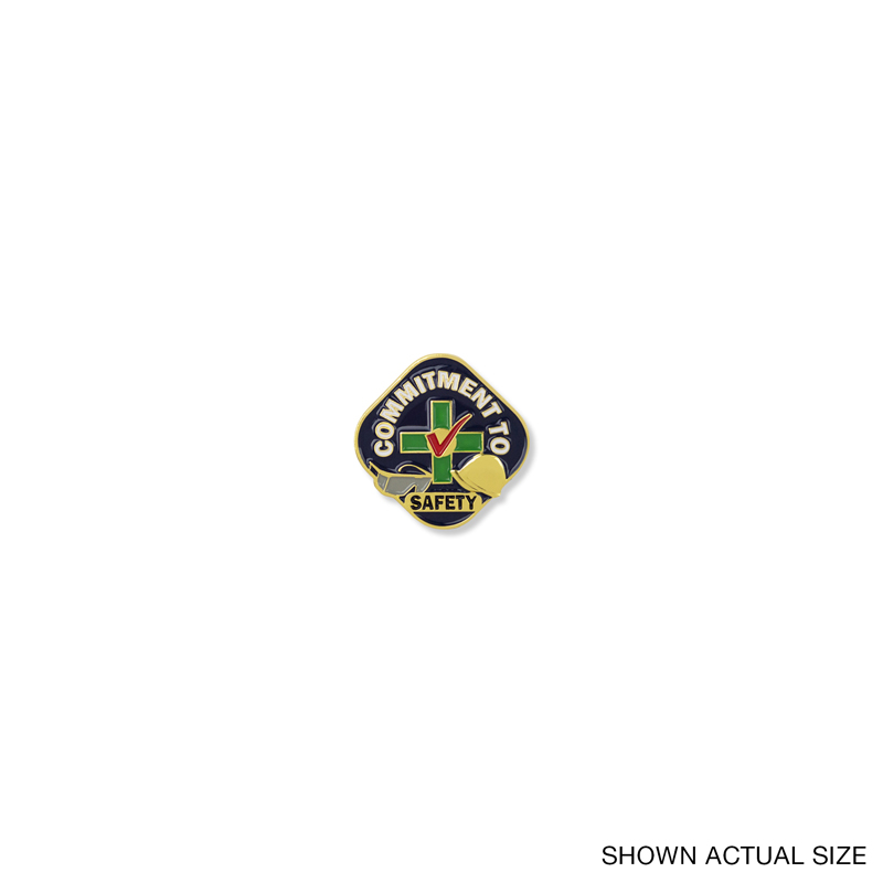 1 Inch Gold Enameled Commitment to Safety Lapel Pin